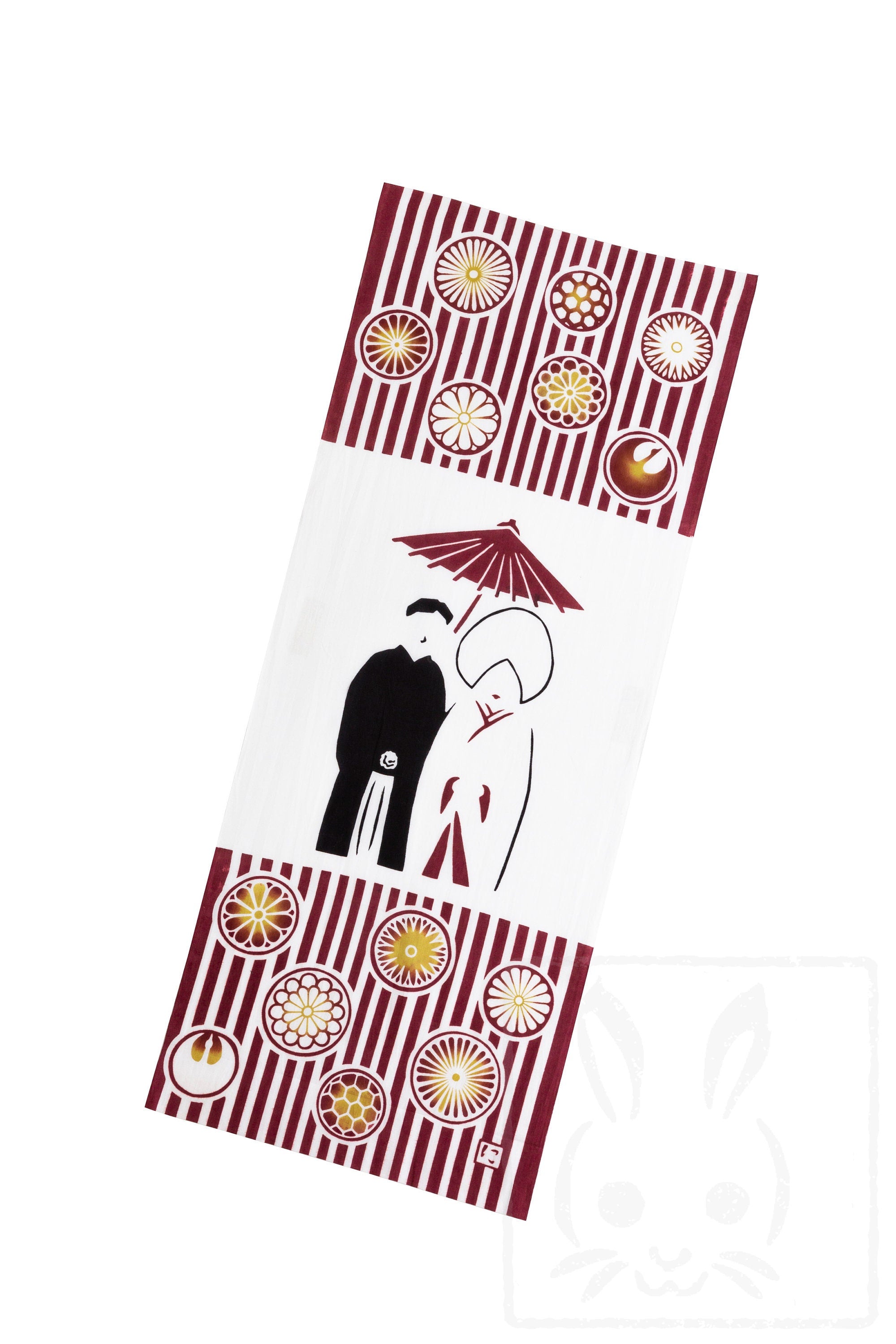 Tenugui Japanese Traditional Cotton Cloth 37x90cm (14" x 35" Hand Dyed